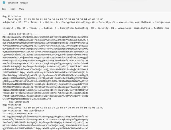 Seamless Conversion of PFX files into PEM files using OpenSSL