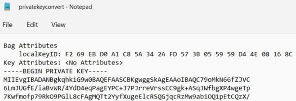 Seamless Conversion of PFX files into PEM files using OpenSSL