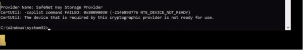 SafeNet KSP: Provider DLL failed | Encryption Consulting