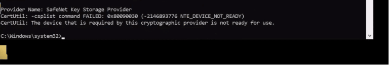 SafeNet KSP: Provider DLL failed | Encryption Consulting
