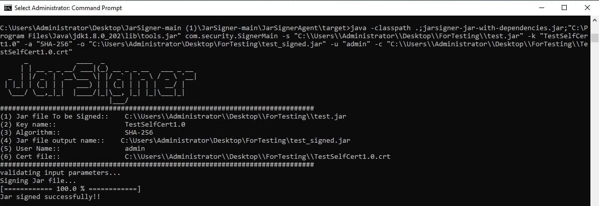 Signing Jar Files With Jarsigner Using CodeSign Secure