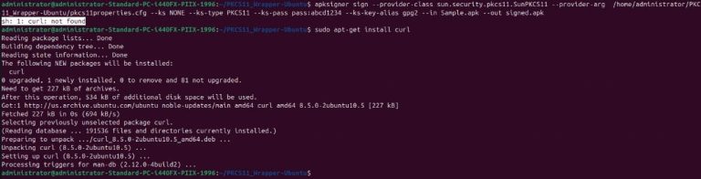 Sign APK files with ApkSigner using PKCS#11 library