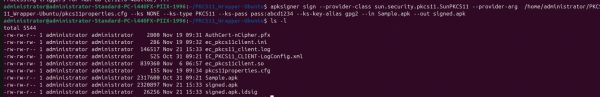 Sign APK files with ApkSigner using PKCS#11 library